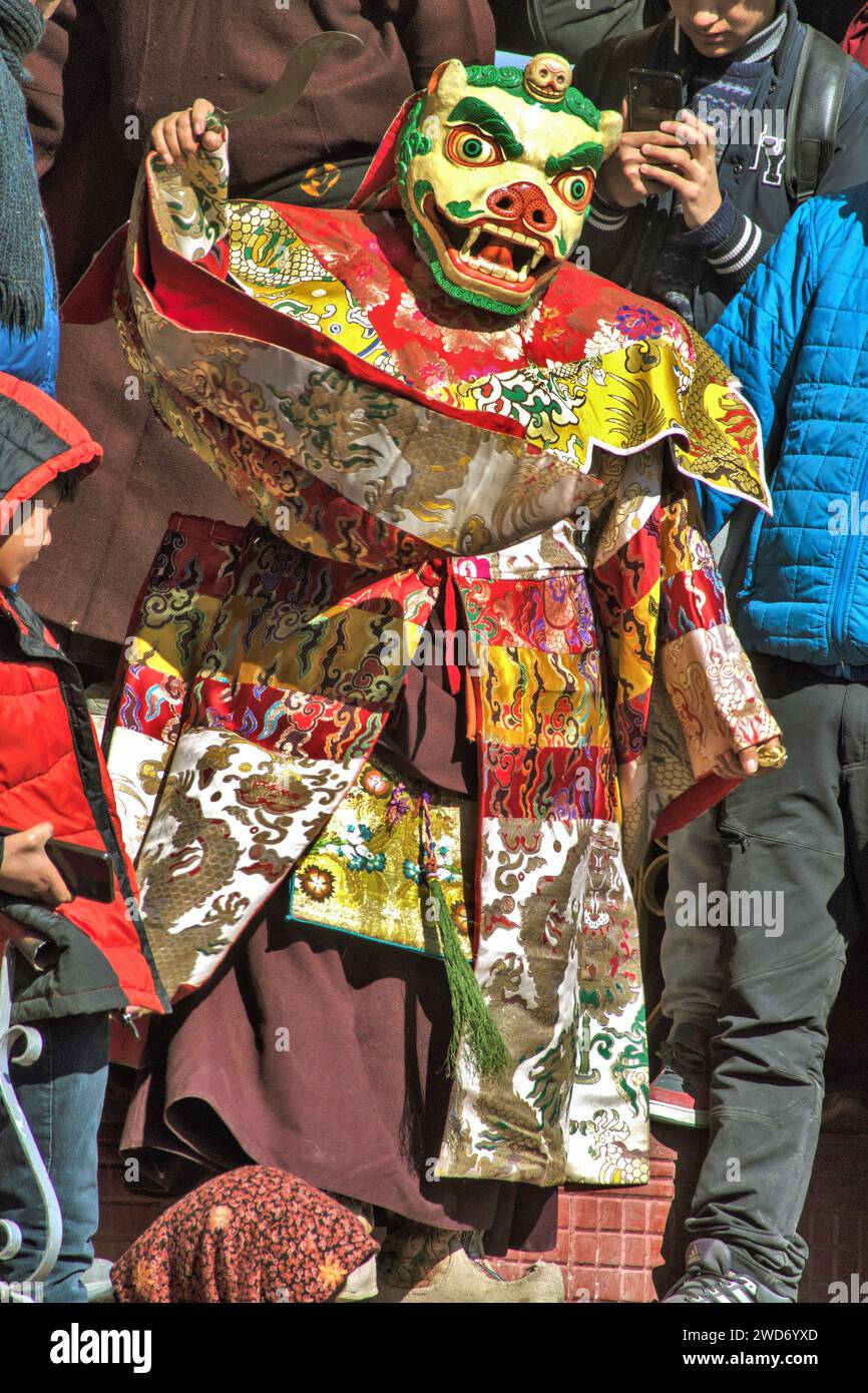 Buddhist Lama Mask Dance, Gustor Festival, Pethup Gompa, Spituk ...