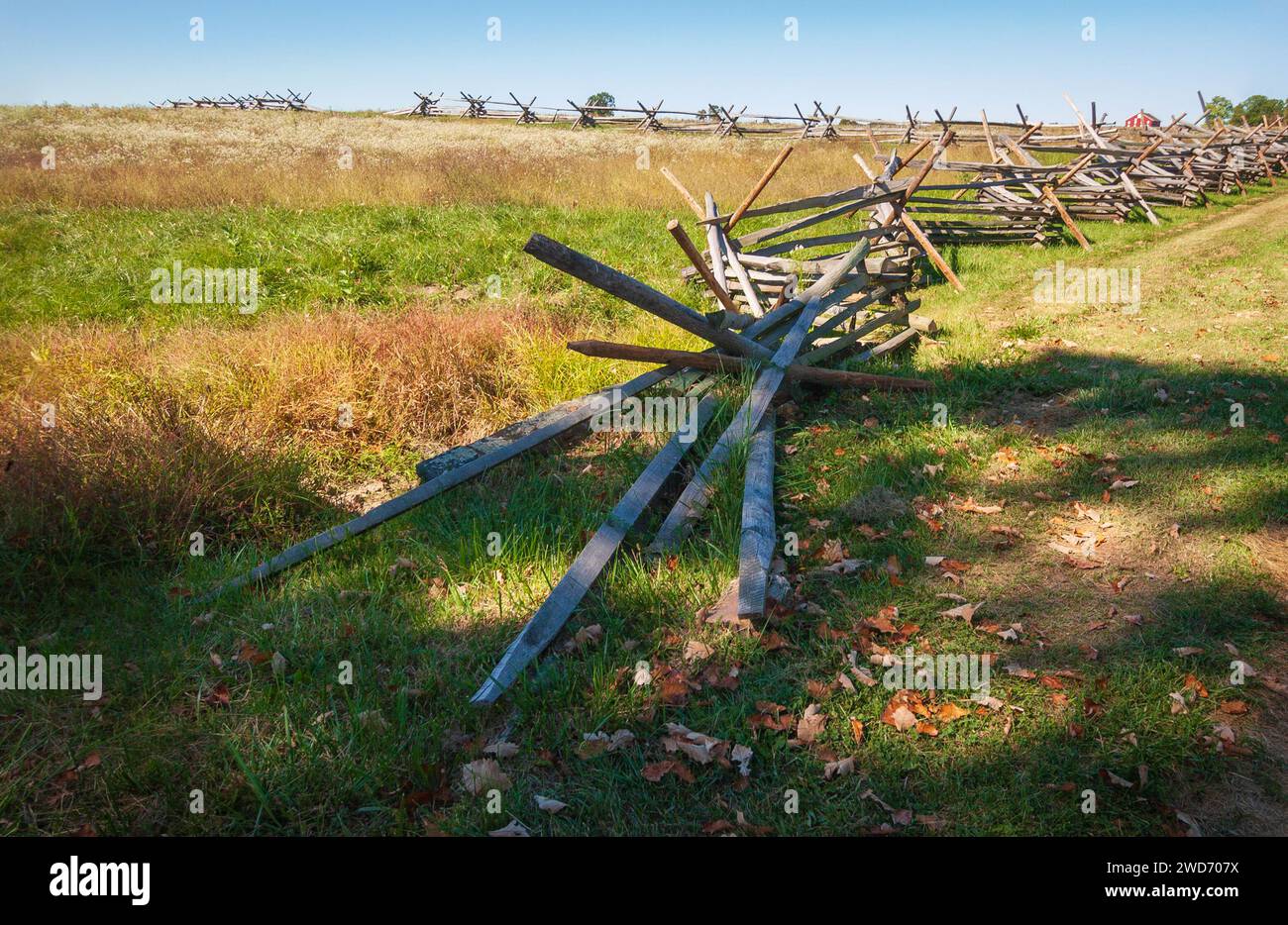 A Battlefield Fence at Gettysburg National Military Park, American ...