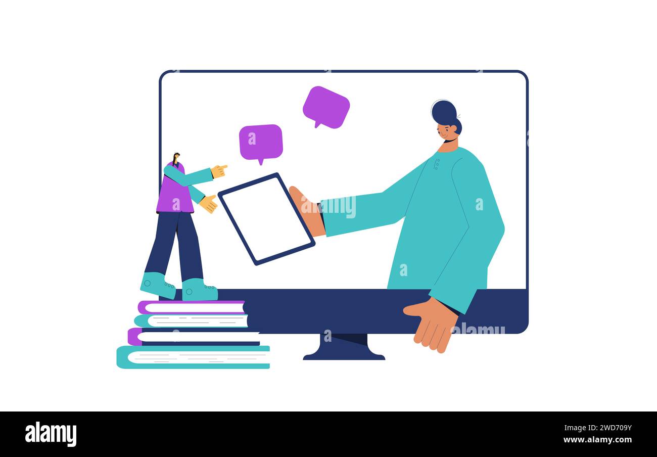 Study with me. Study buddy. Education together. Vector illustration ...