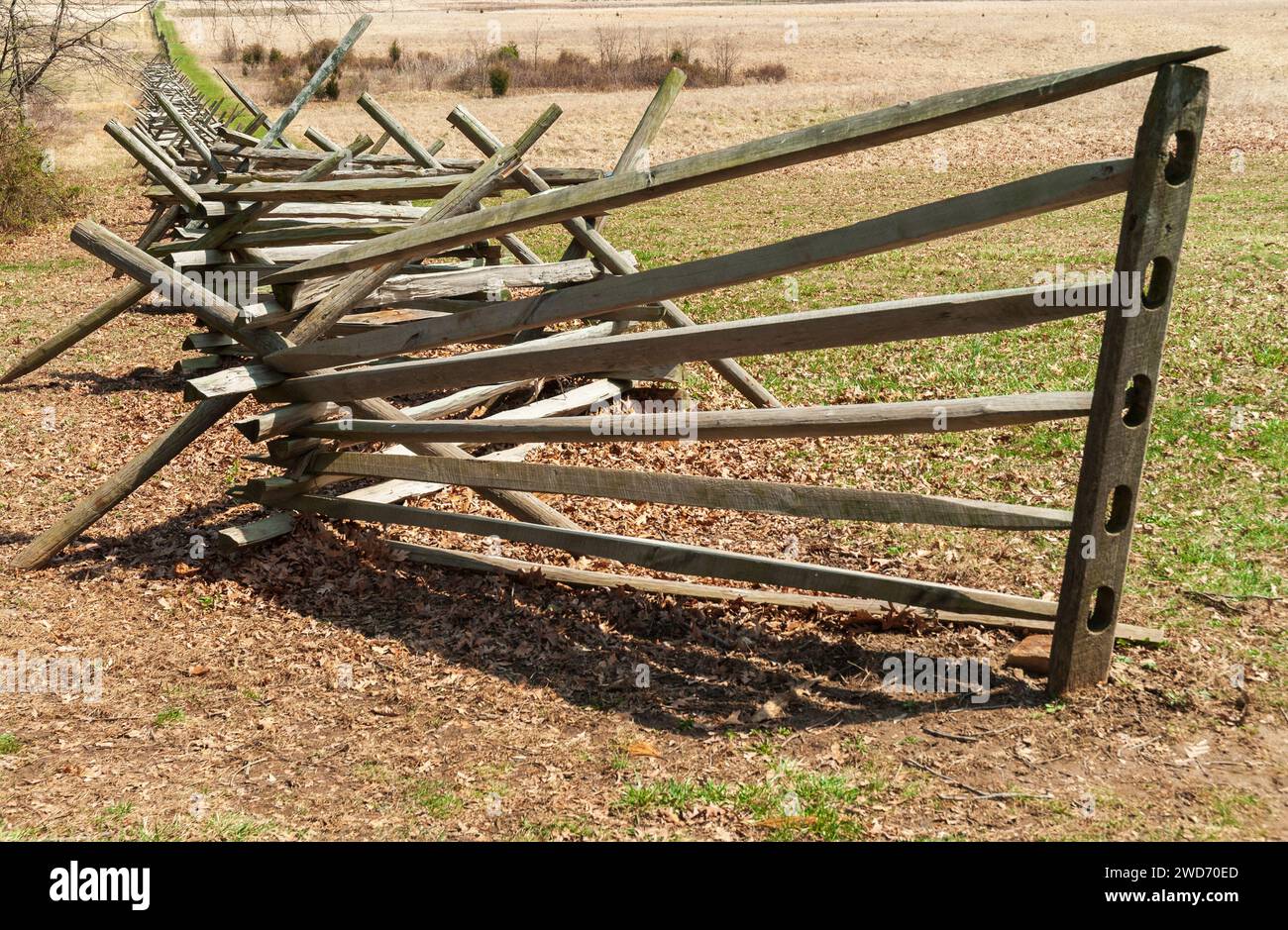 A Battlefield Fence at Gettysburg National Military Park, American ...