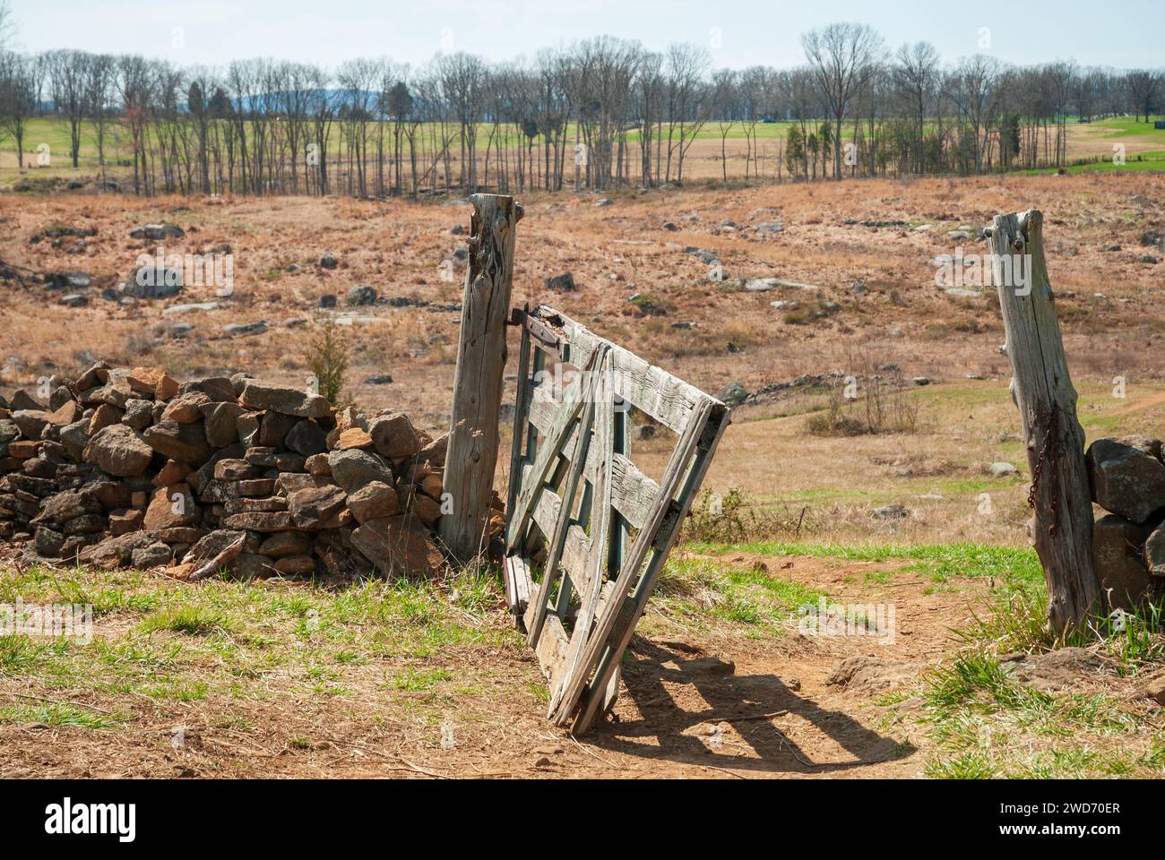A Battlefield Fence at Gettysburg National Military Park, American ...