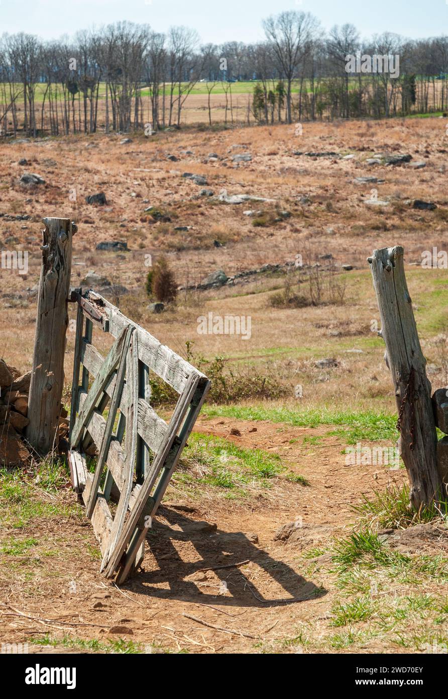 A Battlefield Fence at Gettysburg National Military Park, American ...