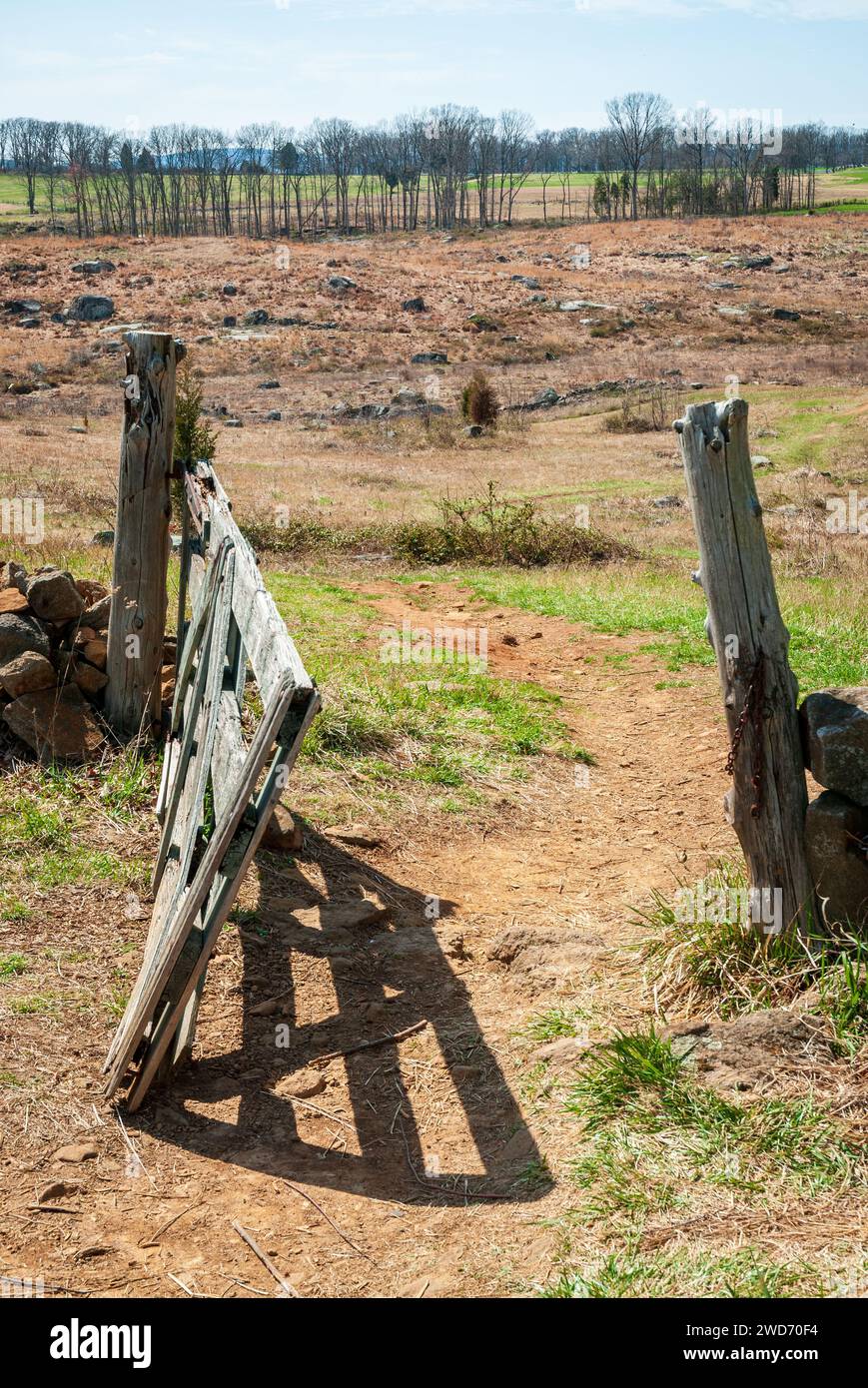 A Battlefield Fence at Gettysburg National Military Park, American ...
