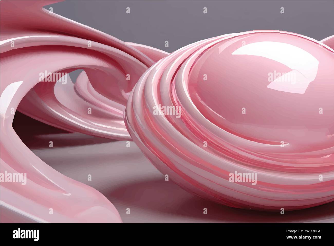 3d render of a ball. 3d render of ball in pink background. Futuristic ...