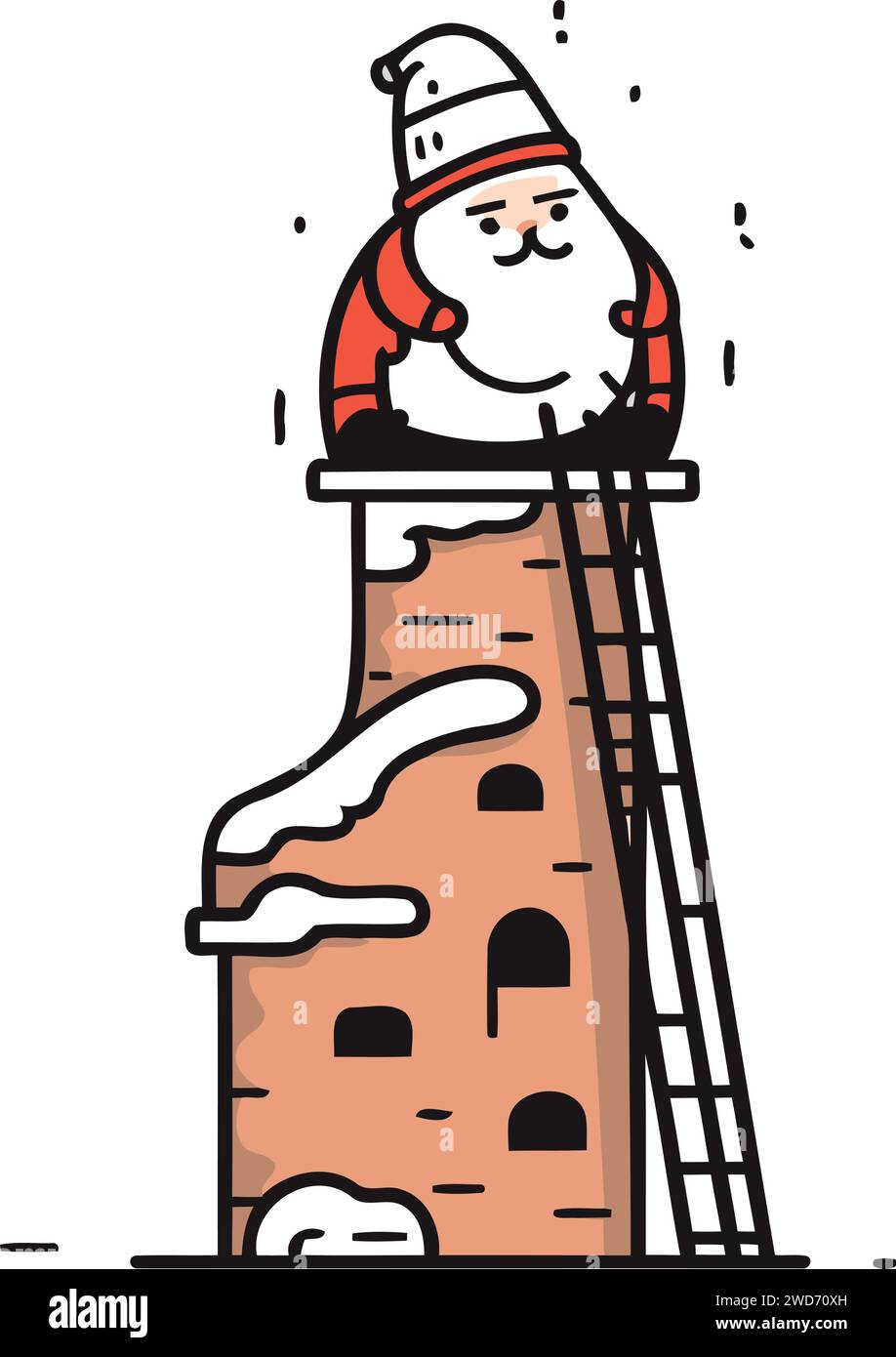 Santa climbing the chimney Stock Vector Images - Alamy