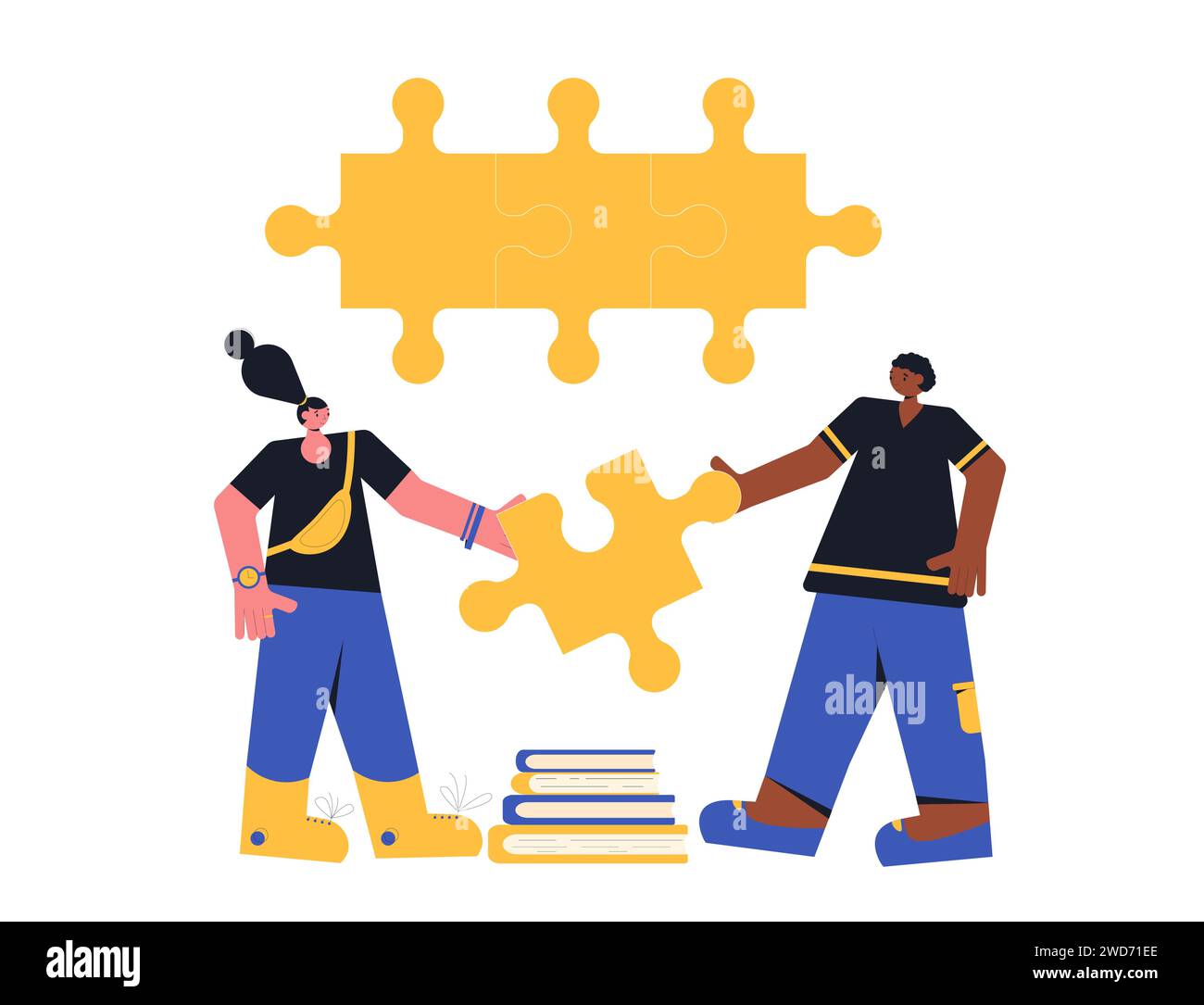 Study with me. Study buddy. Education together. Vector illustration ...