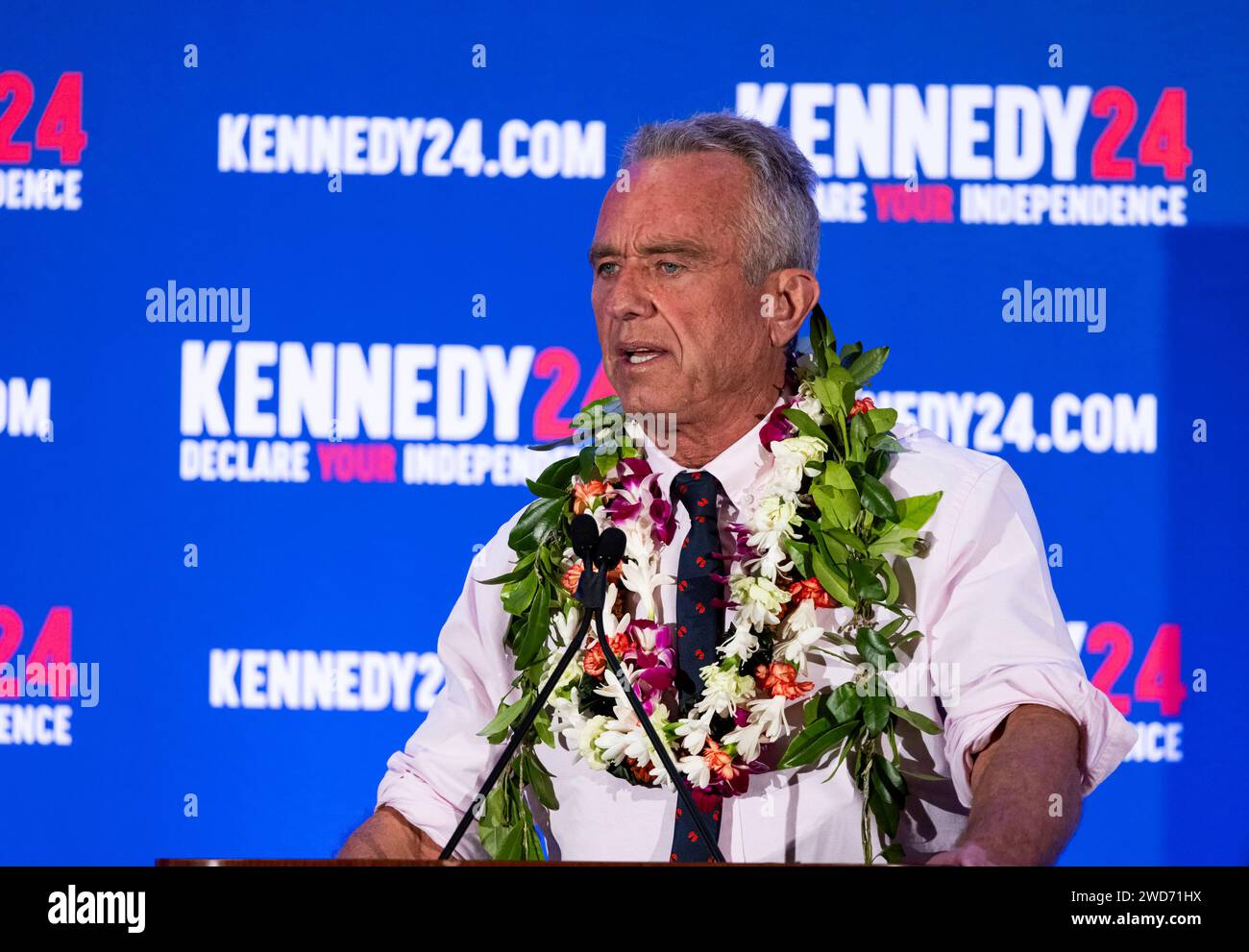 Kaneohe, HI, USA. 18th Jan, 2024. Robert F. Kennedy Jr. pictured at the ...