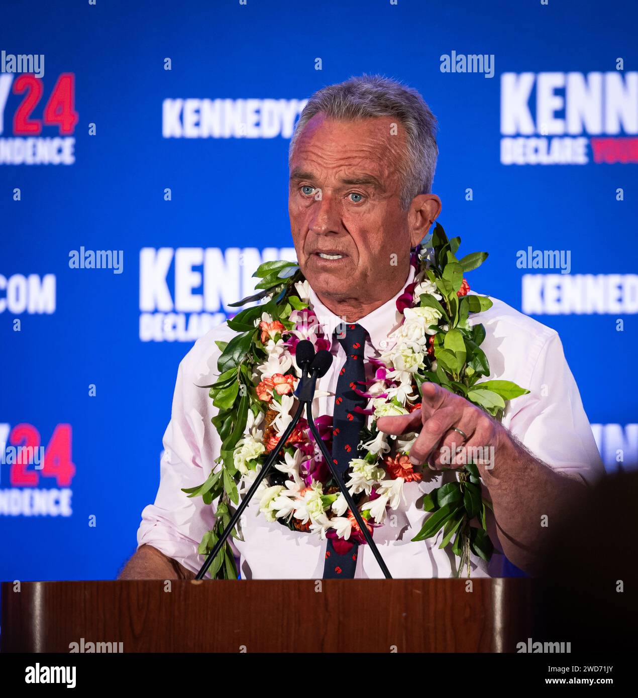 Kaneohe, HI, USA. 18th Jan, 2024. Robert F. Kennedy Jr. pictured at the ...