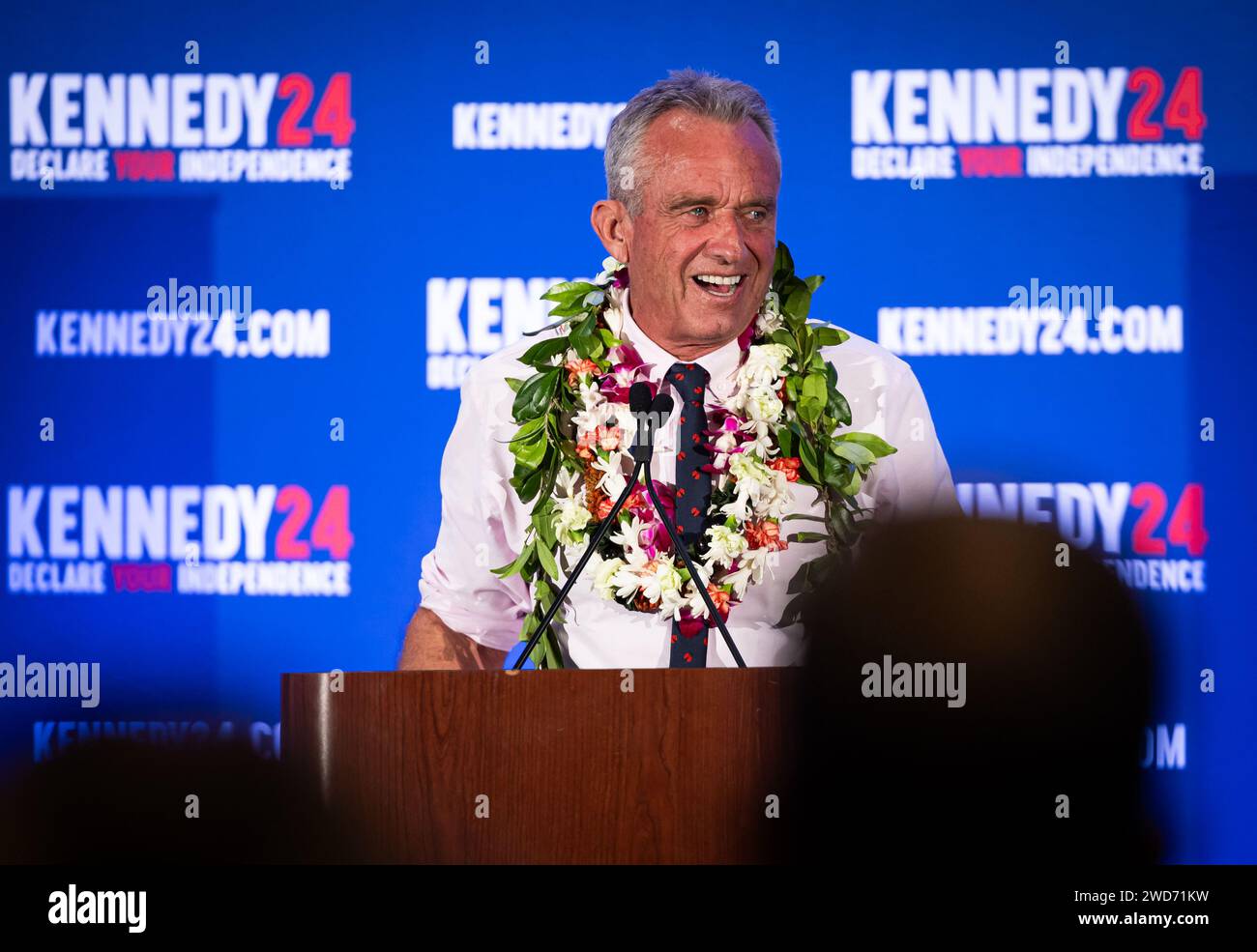 Kaneohe, HI, USA. 18th Jan, 2024. Robert F. Kennedy Jr. pictured at the ...