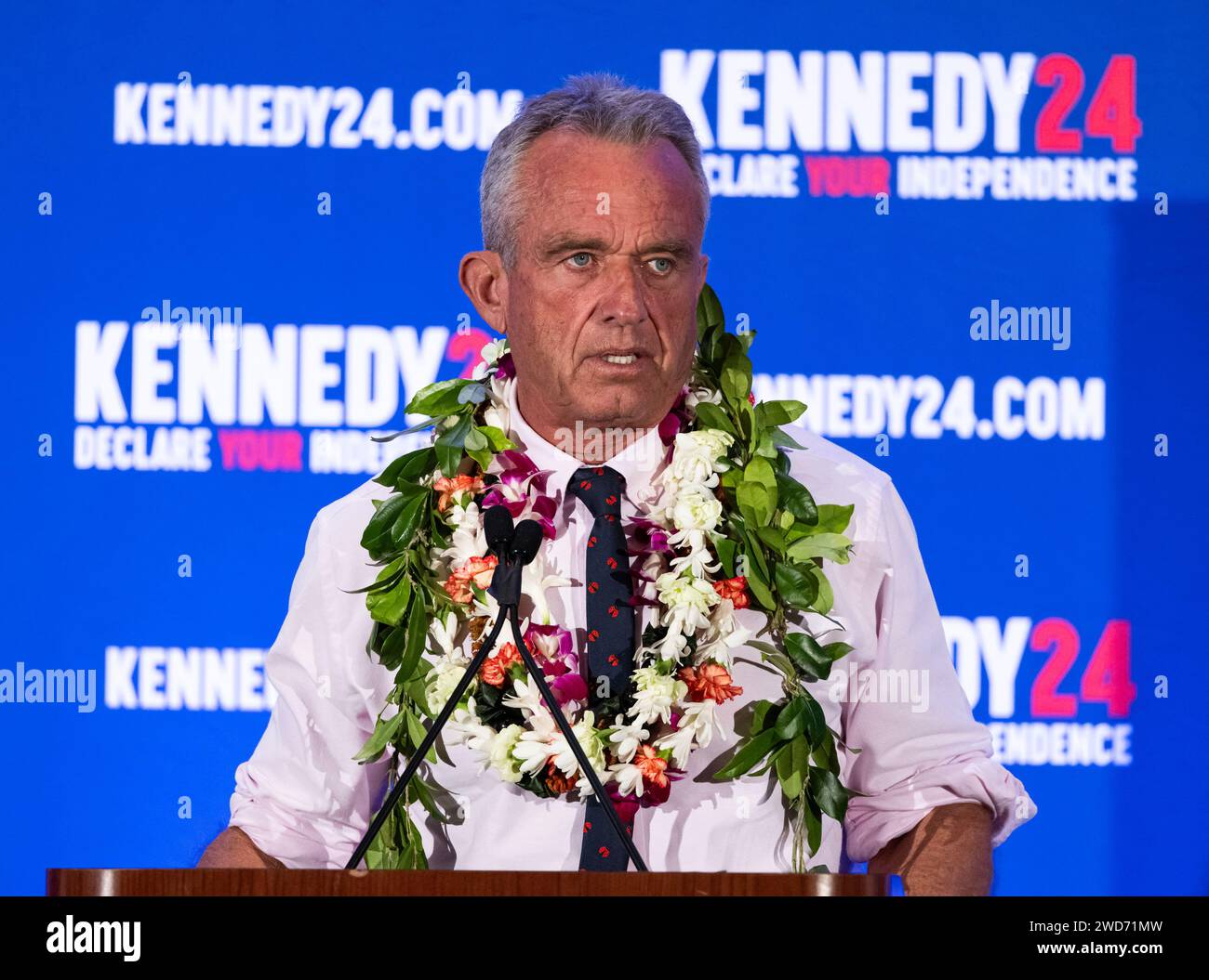 Kaneohe, HI, USA. 18th Jan, 2024. Robert F. Kennedy Jr. pictured at the ...