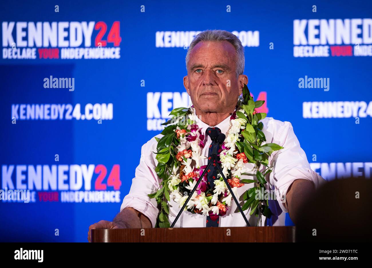 Kaneohe, HI, USA. 18th Jan, 2024. Robert F. Kennedy Jr. pictured at the ...