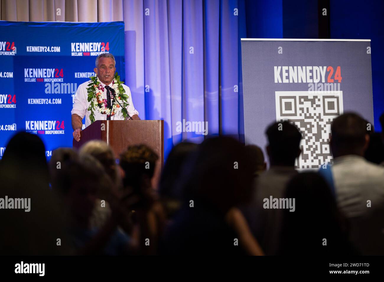 Kaneohe, HI, USA. 18th Jan, 2024. Robert F. Kennedy Jr. pictured at the ...