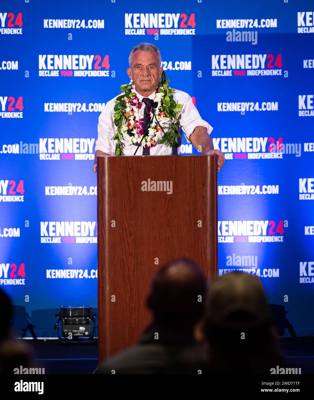 Kaneohe, HI, USA. 18th Jan, 2024. Robert F. Kennedy Jr. pictured at the ...