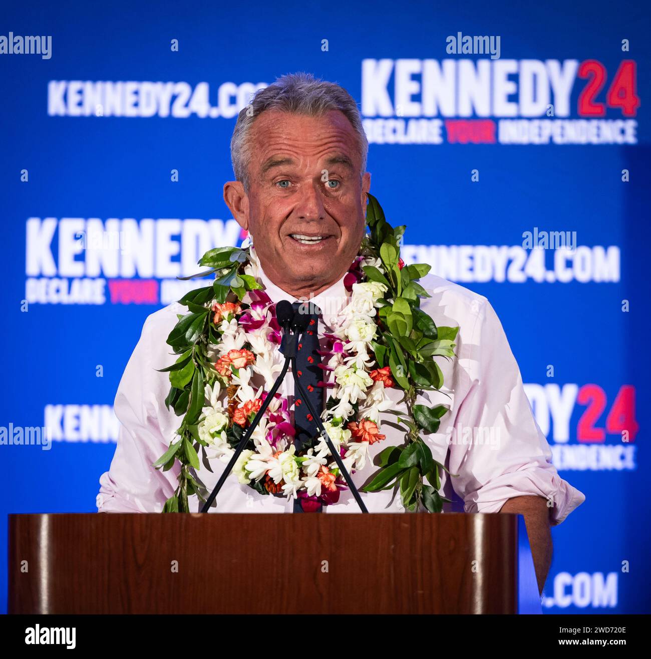 Kaneohe, HI, USA. 18th Jan, 2024. Robert F. Kennedy Jr. pictured at the ...
