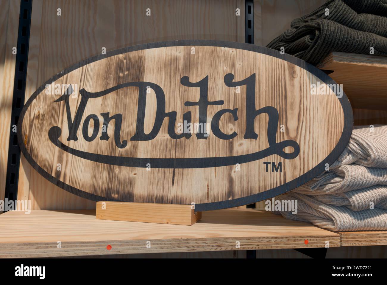 Bordeaux , France - 01 14 2024 : Von Dutch logo text and brand sign ...