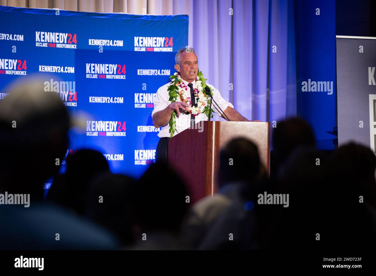 Kaneohe, HI, USA. 18th Jan, 2024. Robert F. Kennedy Jr. pictured at the ...