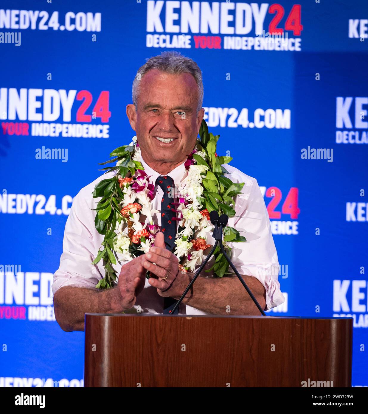 Kaneohe, HI, USA. 18th Jan, 2024. Robert F. Kennedy Jr. pictured at the ...