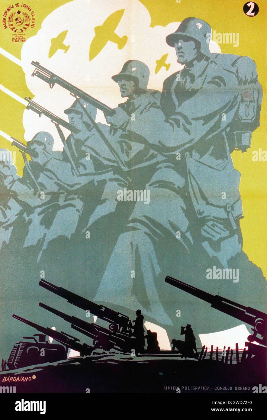 - Spanish Civil War (Guerra Civil Española) Propaganda Poster Stock ...