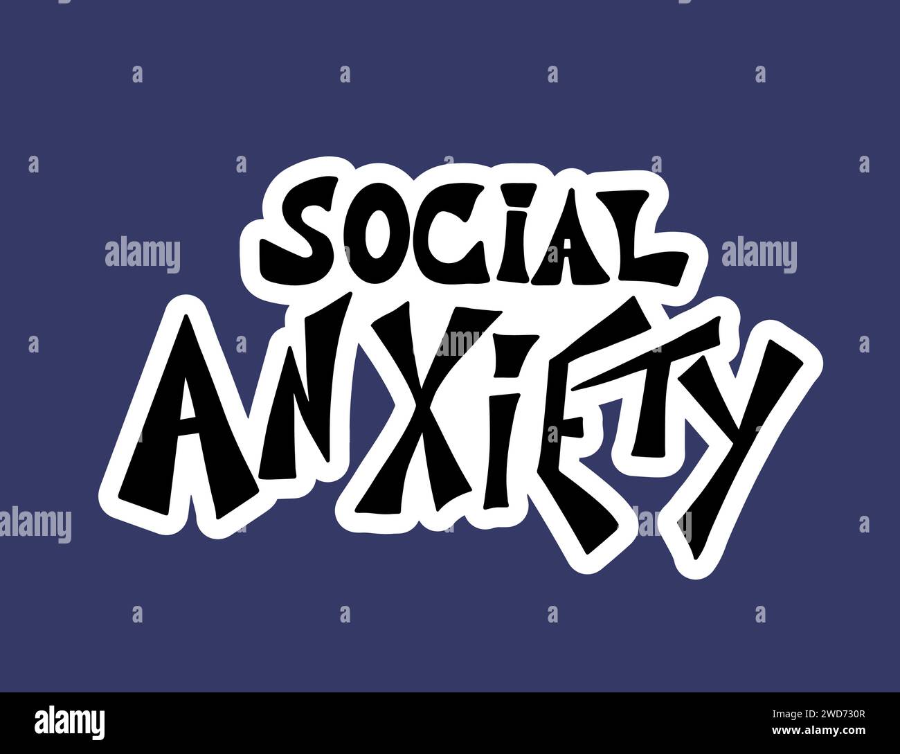 Social anxiety quote sticker. Vector illustration Stock Vector Image ...