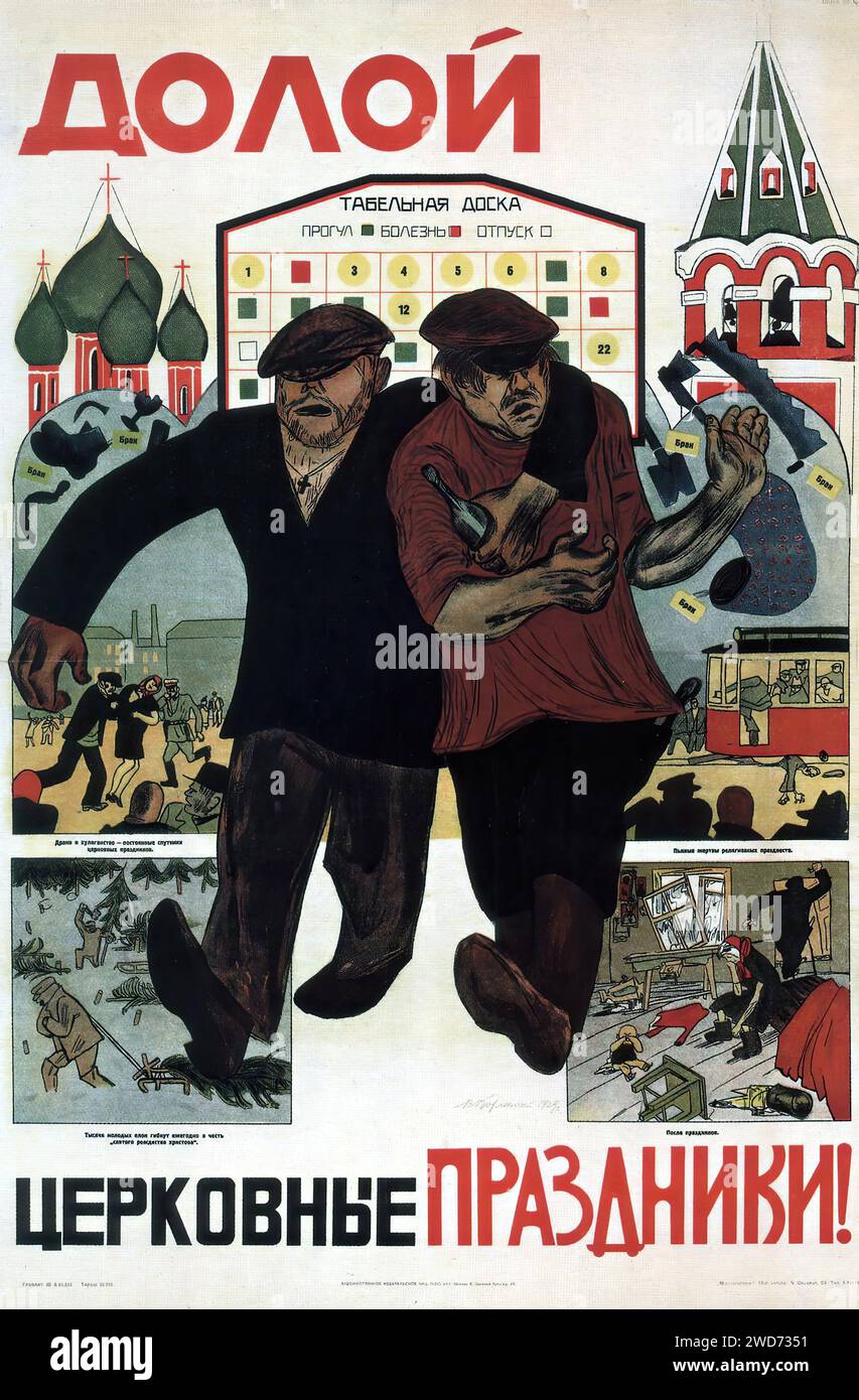 Down with religious feasts! 1929 - Vintage Soviet Advertising and ...