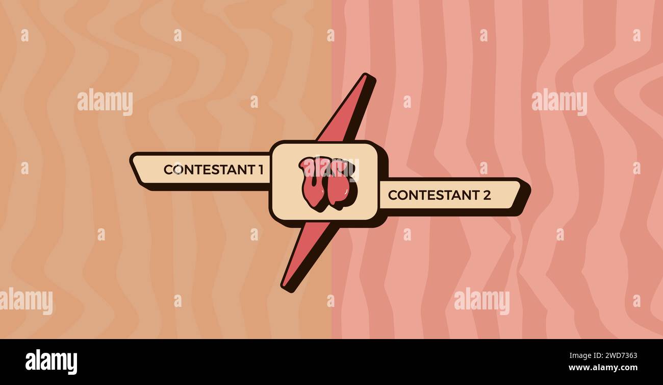 Versus retro template. Vs groovy poster. Battle cover with emblem and ...