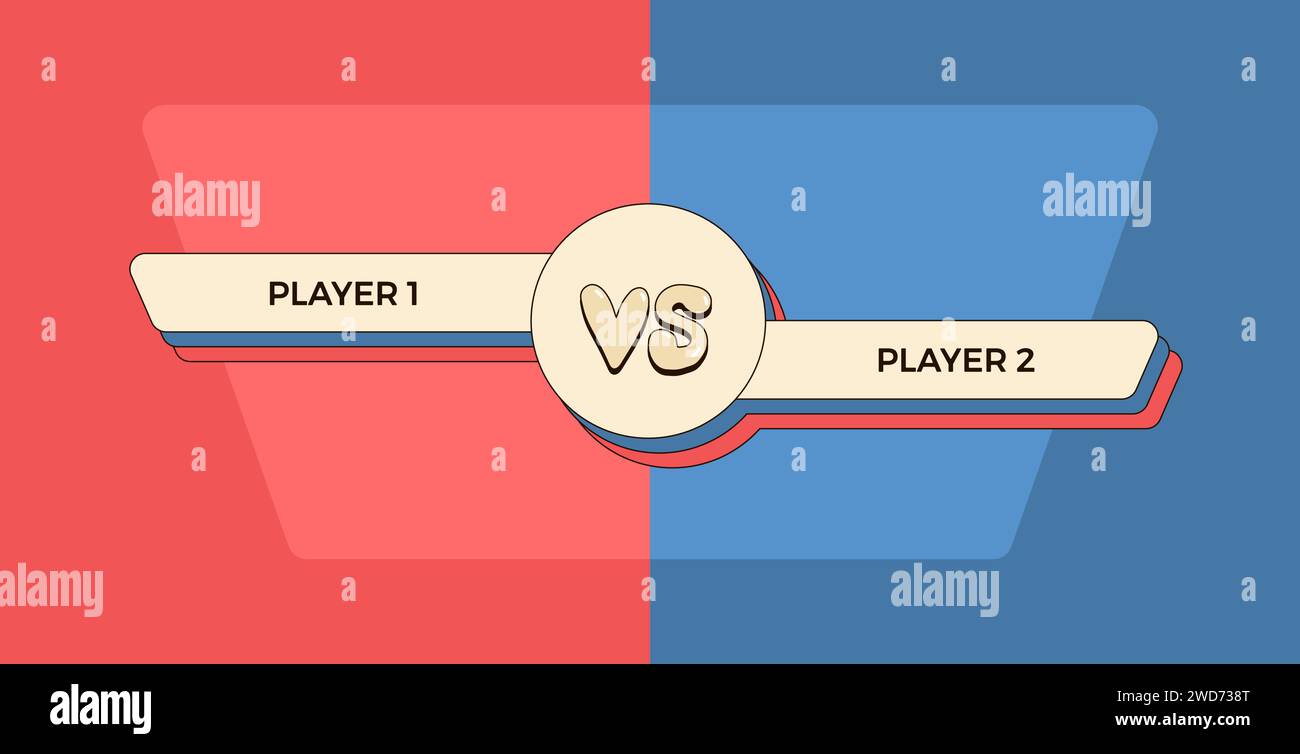 Versus retro template. Vs groovy poster. Battle cover with emblem and ...