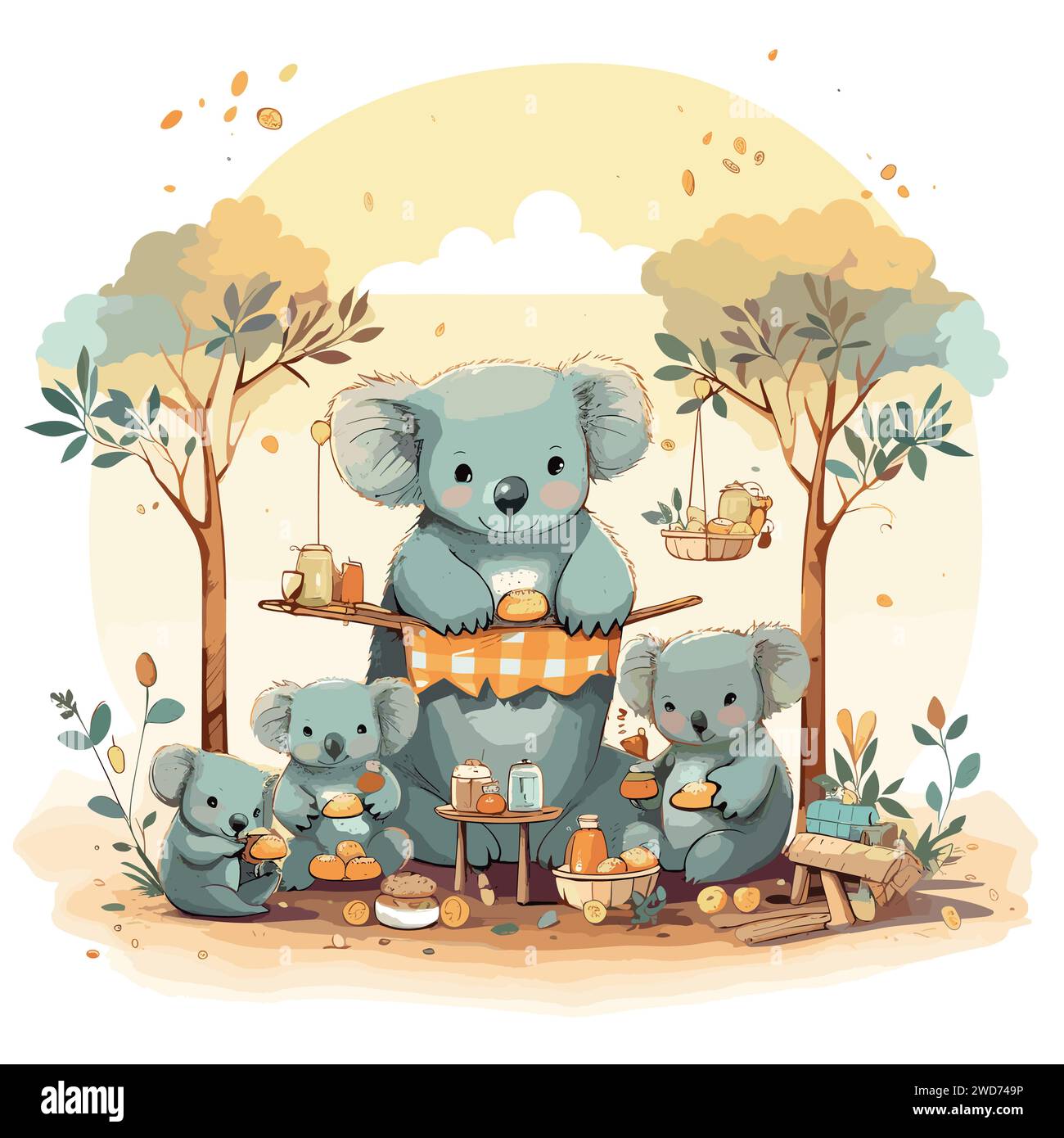 Four Koala celebrating Stock Vector Image & Art - Alamy