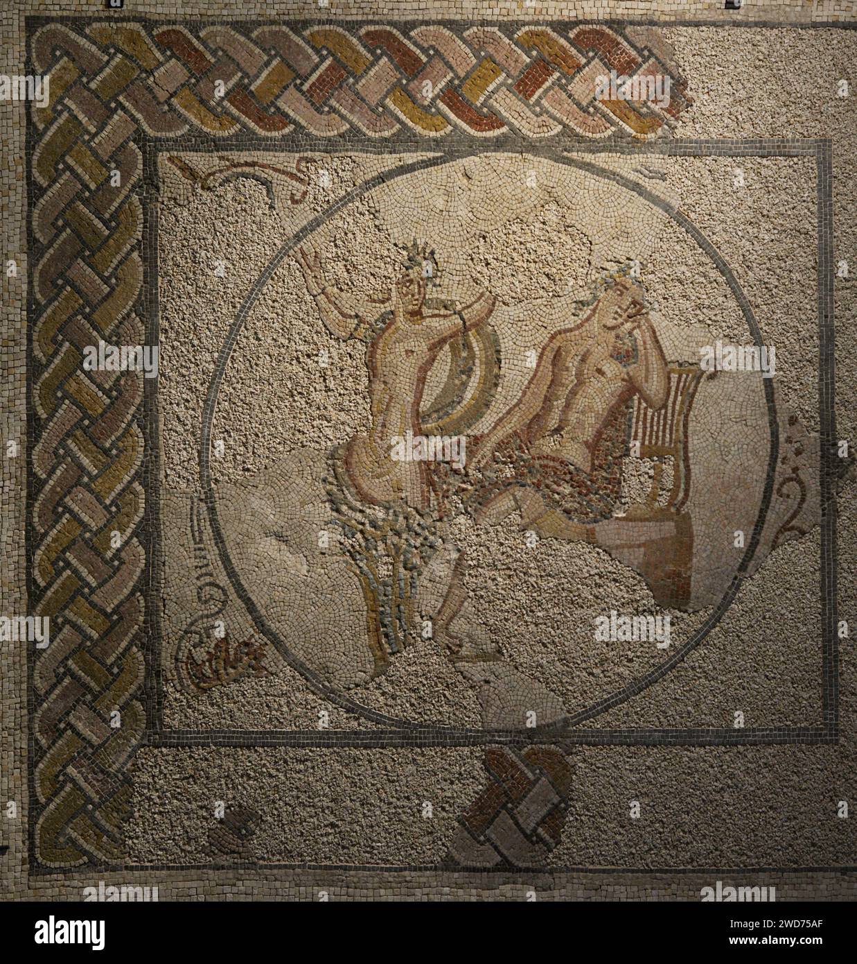 Apollo and Daphne. Roman mosaic panel. 3rd-4th centuries AD. From Torre ...