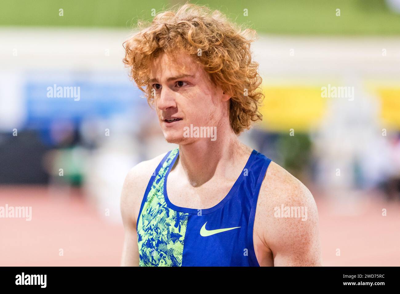 Cottbus, Germany. 29th Jan, 2020. High jumper Shawn Barber takes part ...