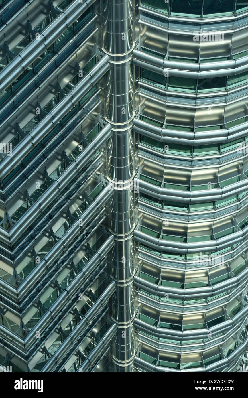 Exterior fascade of modern office building, showing the details of the ...