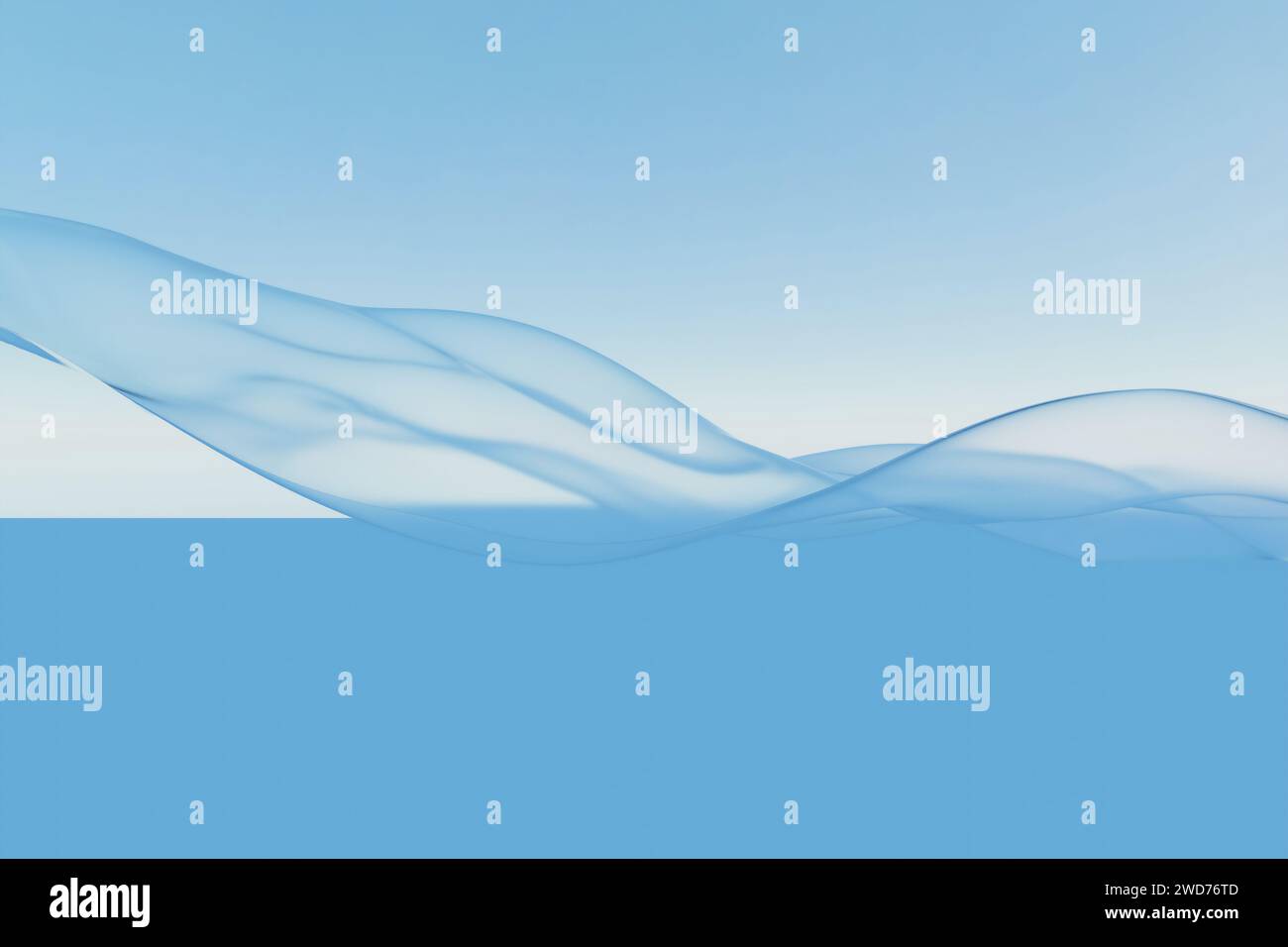 Digitally generated 3D abstract blue floating wave background Stock ...