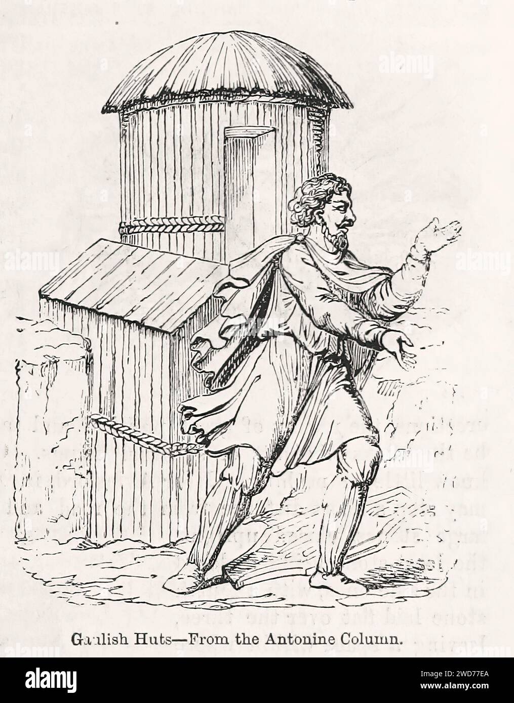 GAULISH HUTS—FROM THE ANTONINE COLUMN. - Image taken from "The Popular ...