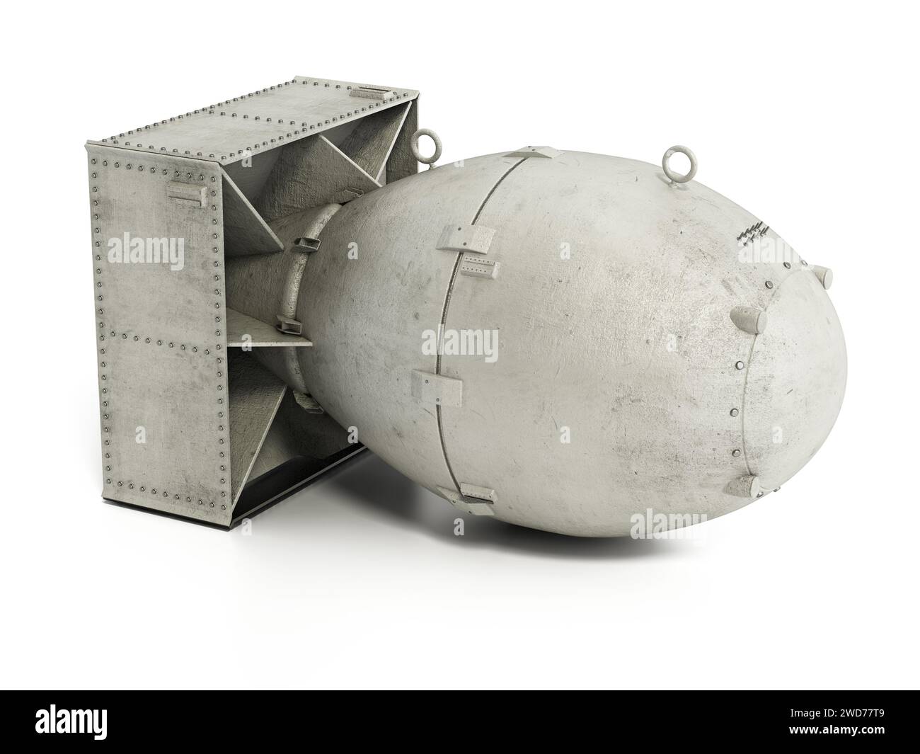 Vintage atomic bomb isolated on white background. 3D illustration Stock ...