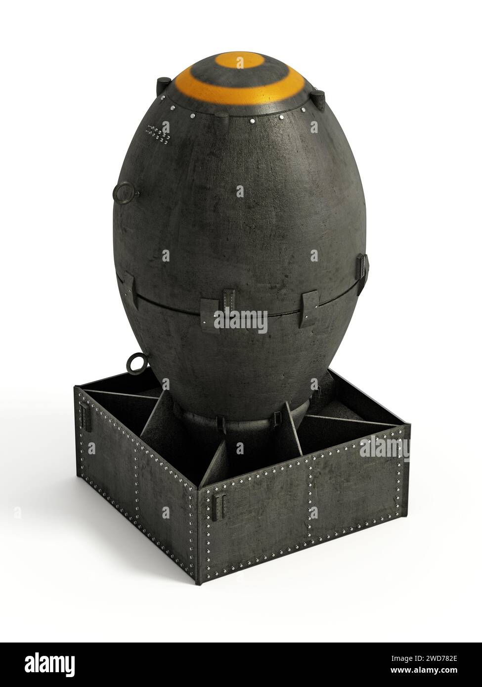 Vintage atomic bomb isolated on white background. 3D illustration Stock ...