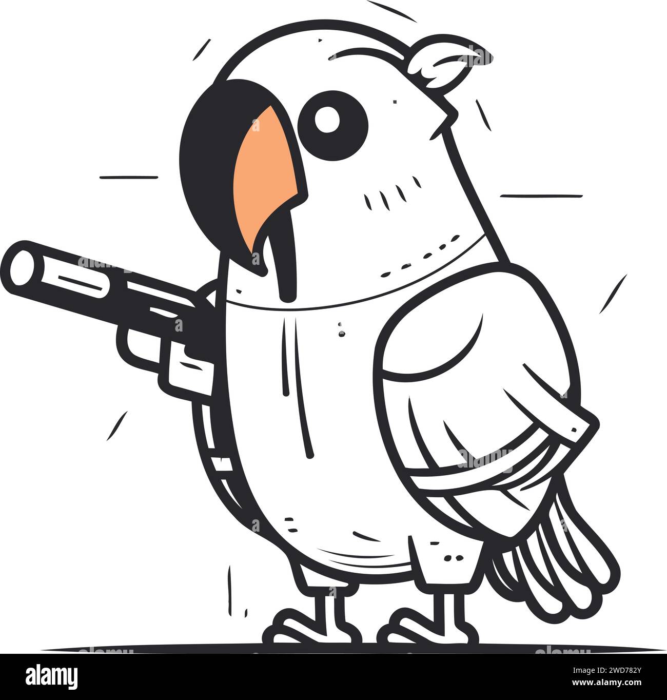 Parrot gun drawing hi-res stock photography and images - Alamy