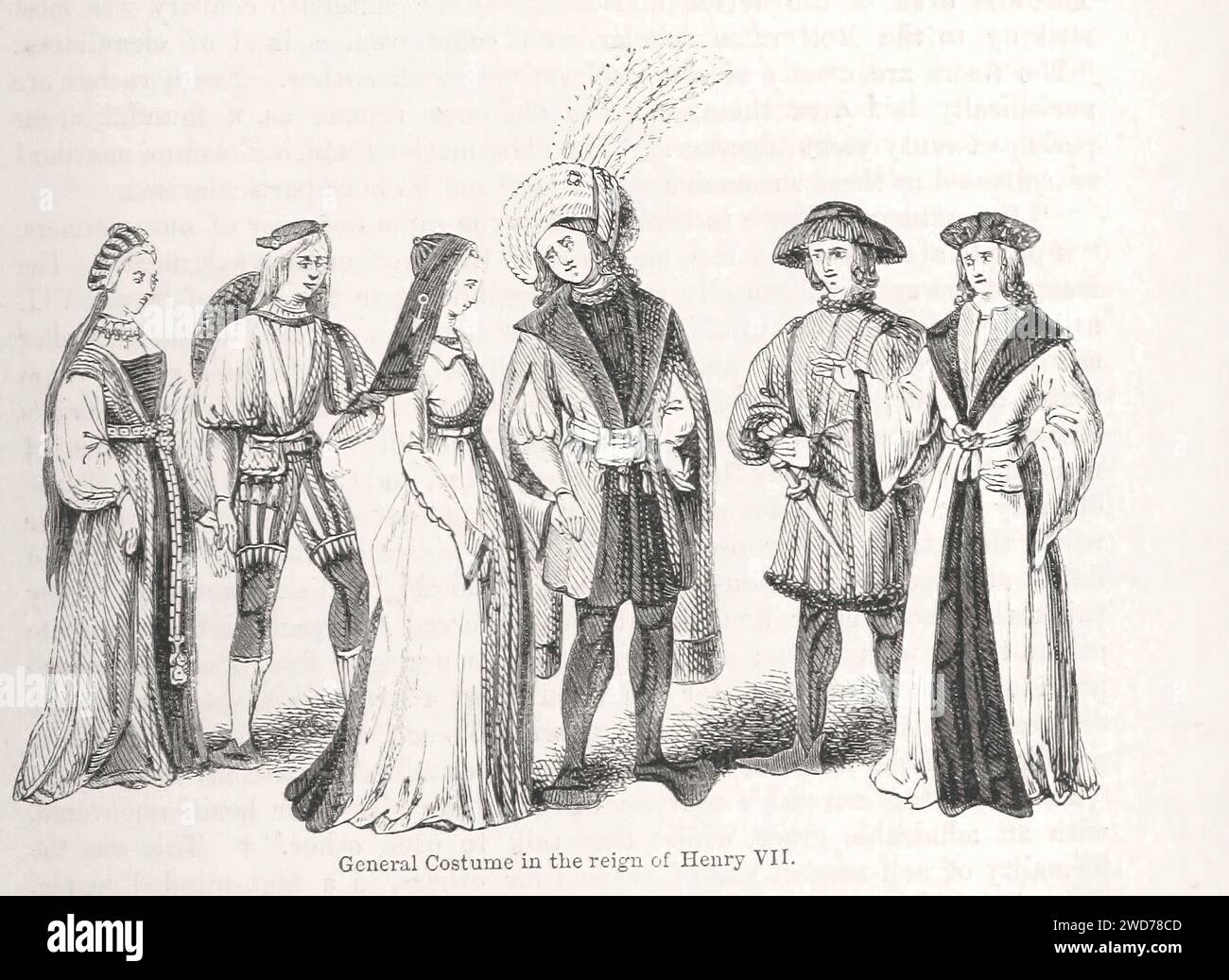 GENERAL COSTUME IN THE REIGN OF HENRY VII. - Image taken from "The ...
