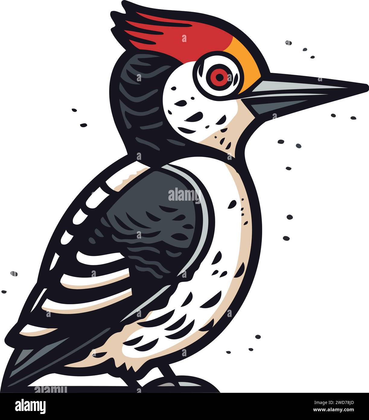 Cartoon Woodpecker isolated on white background. Vector illustration ...