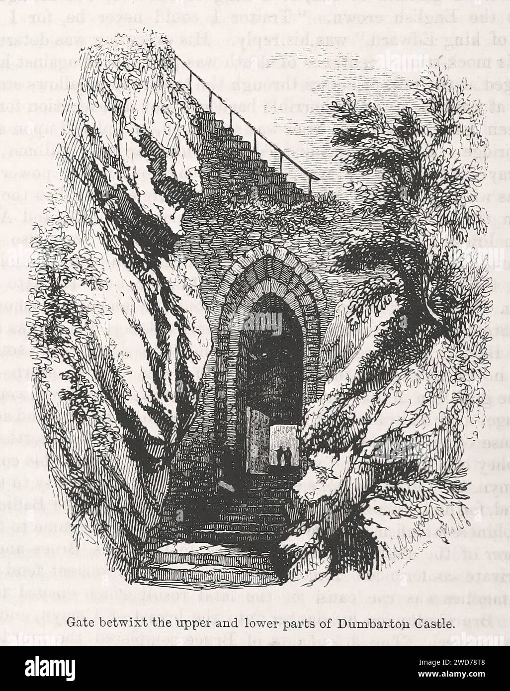 GATE BETWIXT THE UPPER AND LOWER PARTS OF DUMBARTON CASTLE. - Image ...