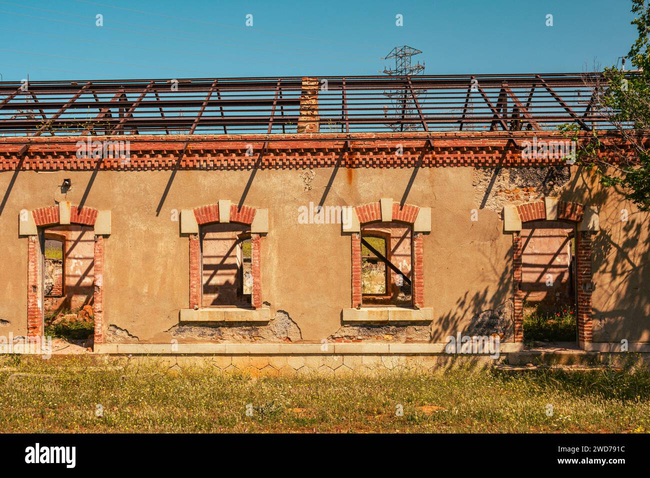 La Nava railway station, Ruins of the houses for railwaymen Stock Photo ...