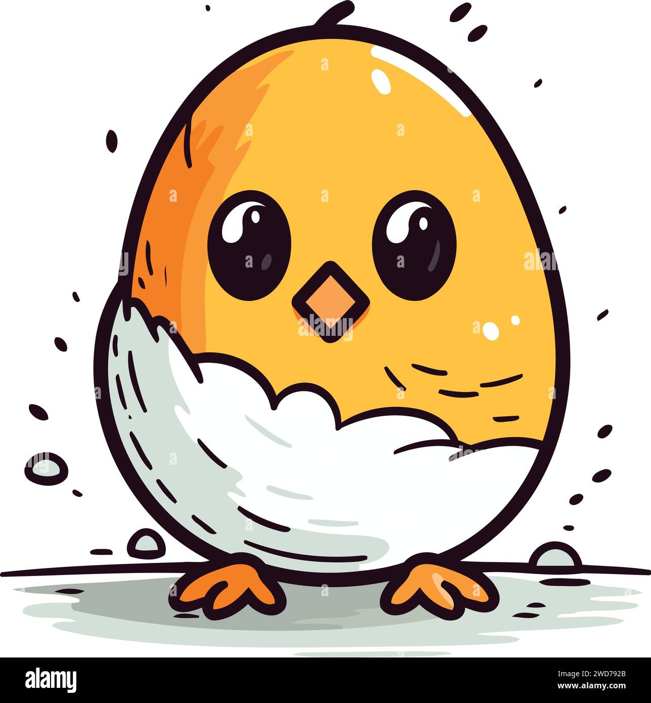 Easter chick isolated on white background. Vector hand drawn ...