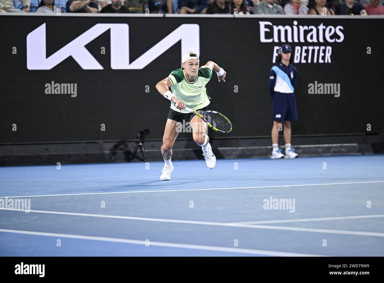 Holger Rune of Denmark during the Australian Open AO 2024 Grand Slam ...