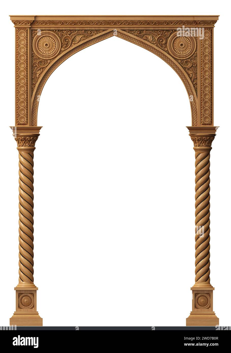 Wooden carved classical oriental arch Stock Photo - Alamy