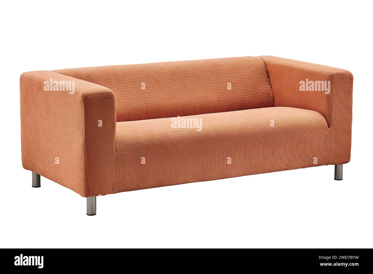Comfortable modern sofa made of fabric. Minimalist rectangular sofa ...