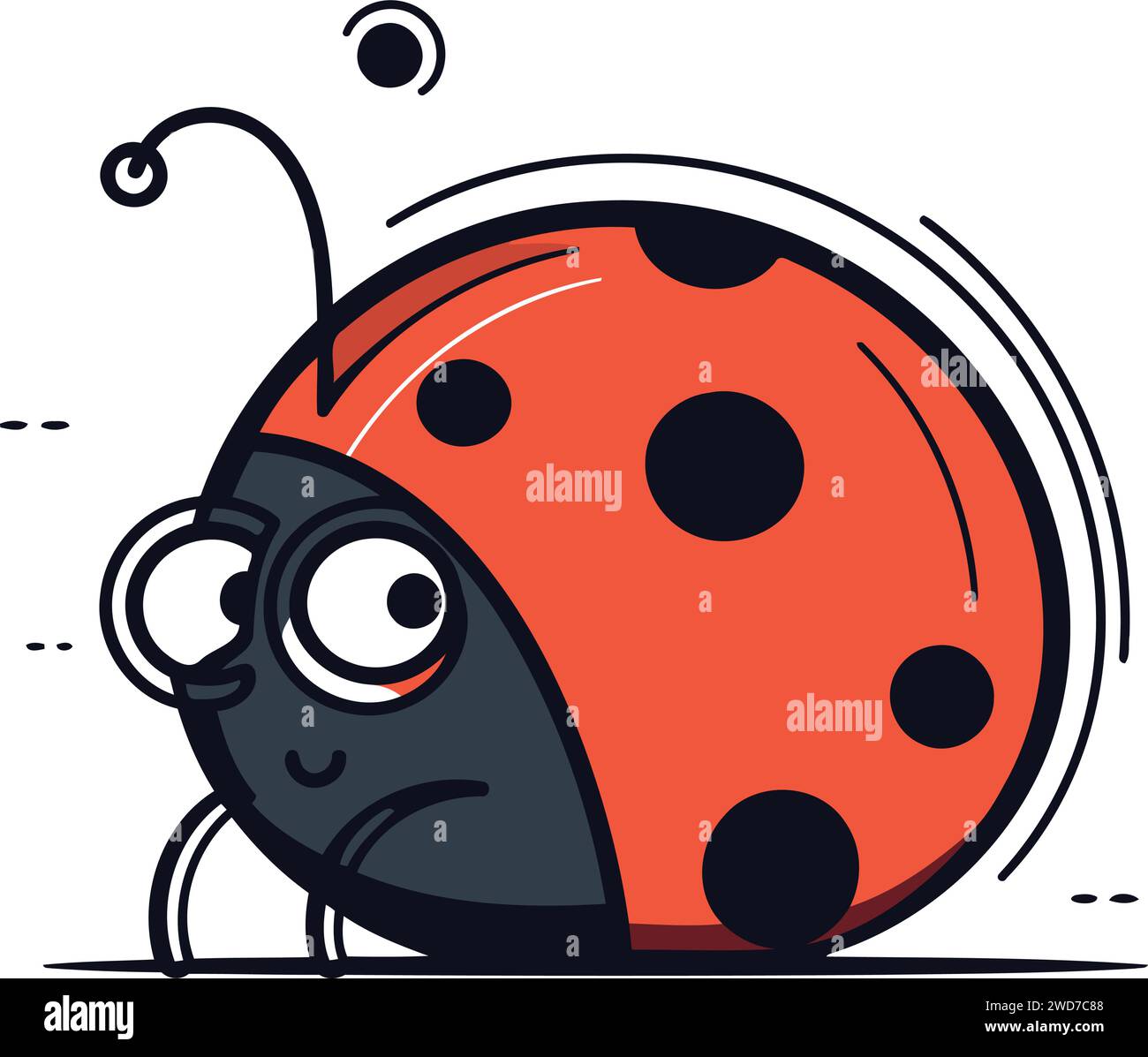 Cartoon ladybug. Cute vector illustration of a ladybug Stock Vector ...