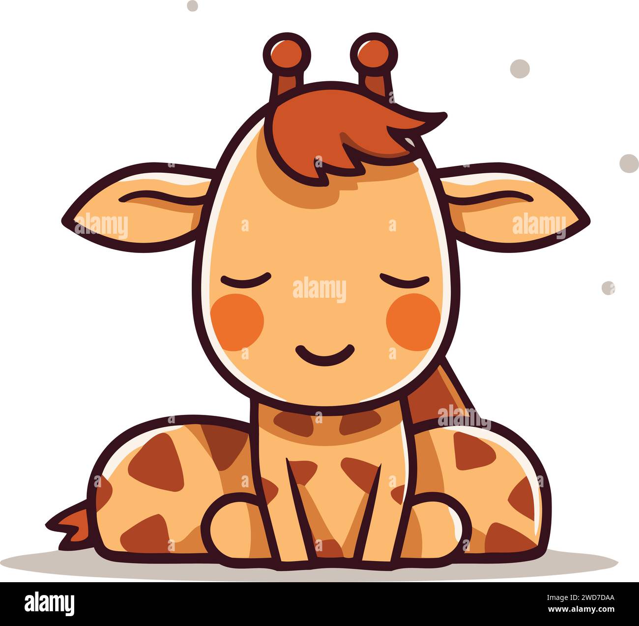 Cute cartoon giraffe. Vector illustration. Giraffe icon Stock Vector ...