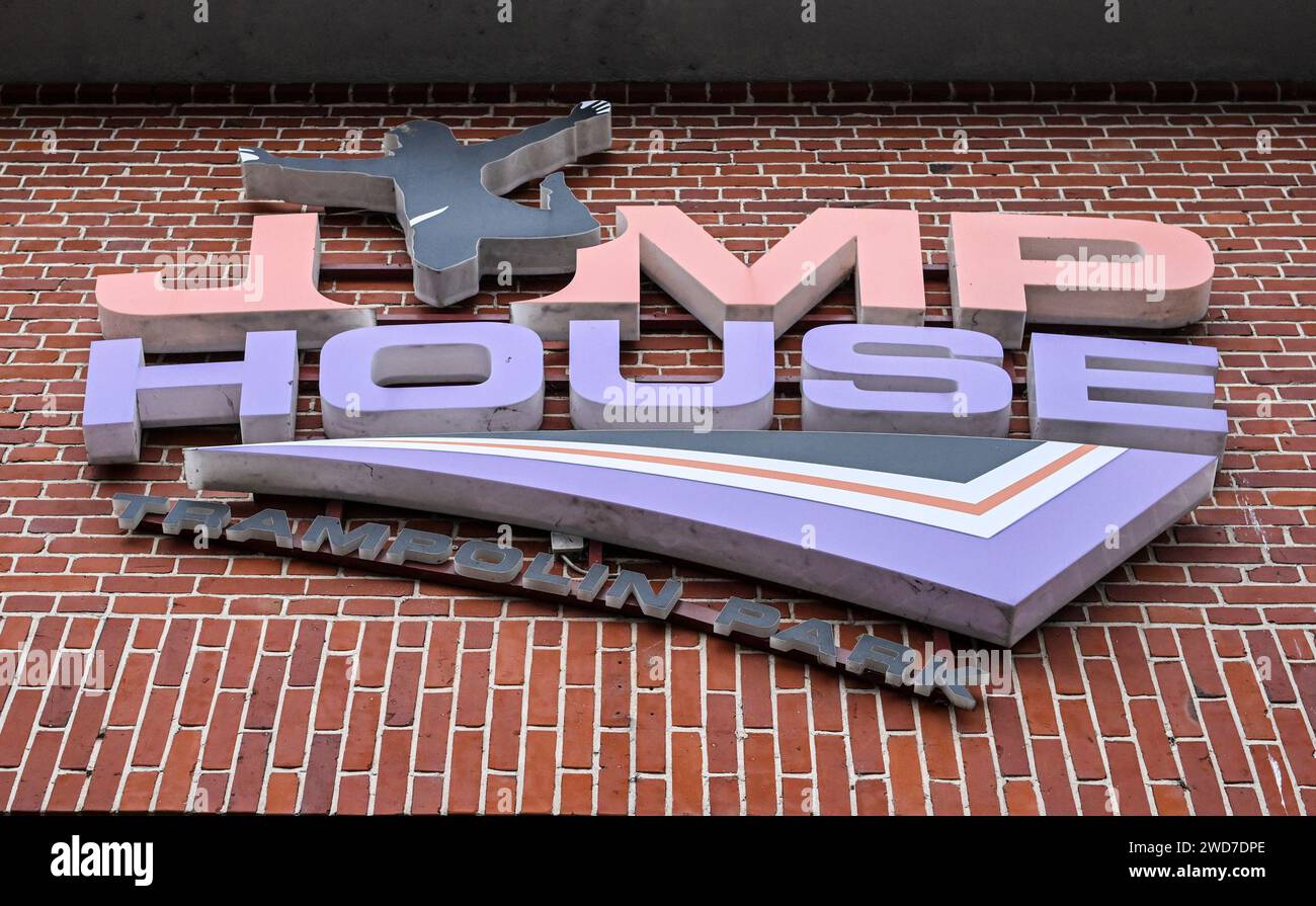 Berlin, Germany. 15th Jan, 2024. The logo of Jump House Berlin in ...
