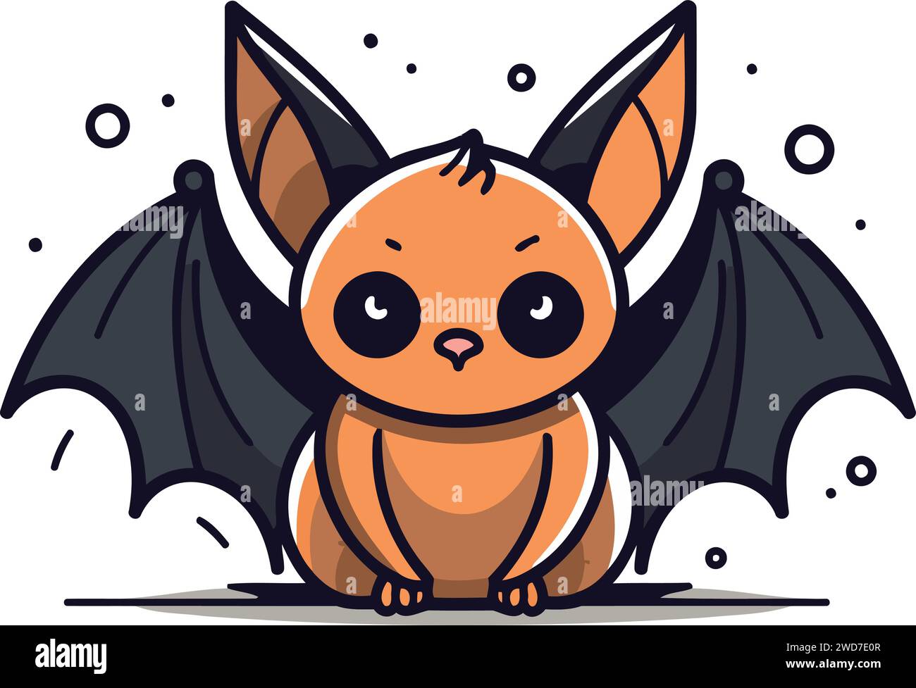 Cute little bat character. Vector illustration in flat cartoon style ...