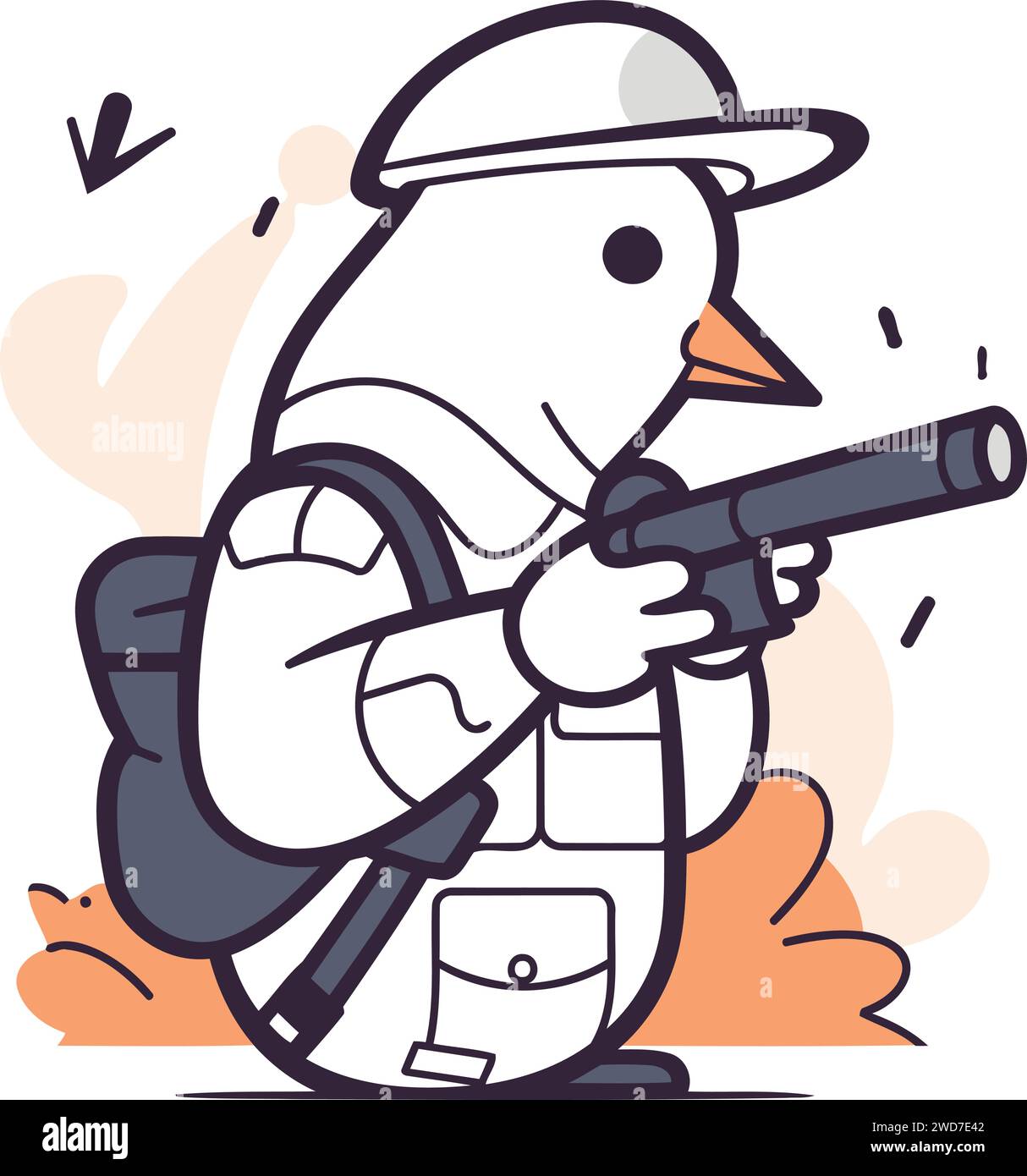 Penguin with a gun. Vector illustration in cartoon style Stock Vector ...