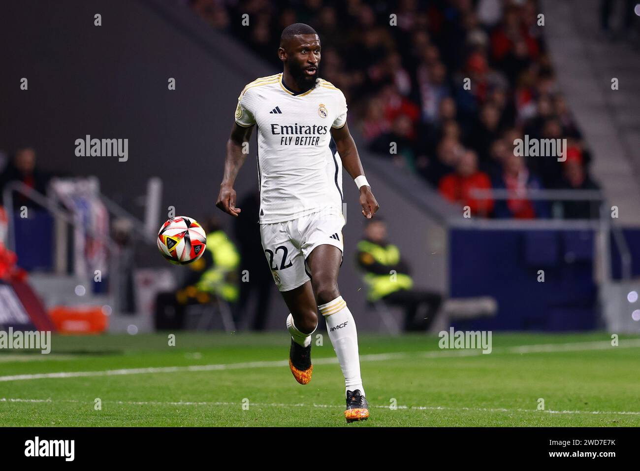 Madrid, Spain, January 18, 2024, Antonio Rudiger of Real Madrid during ...