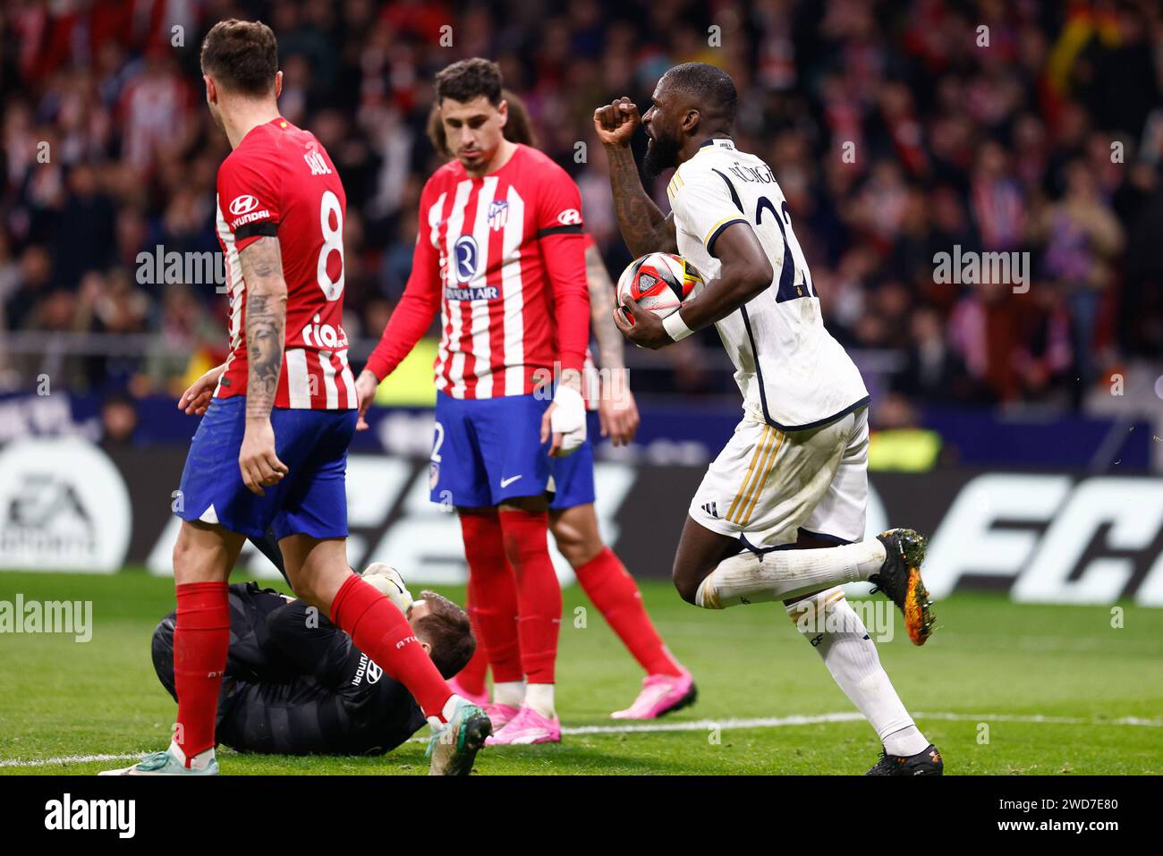 Madrid, Spain, January 18, 2024, Antonio Rudiger of Real Madrid ...
